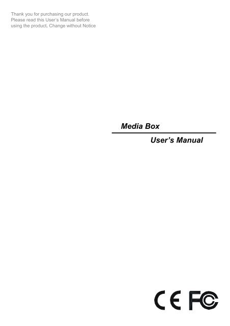 Media Box User's Manual - HI SHARP