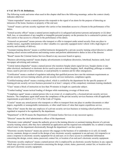 6 VAC 20-171-10 - Virginia Department of Criminal Justice Services ...