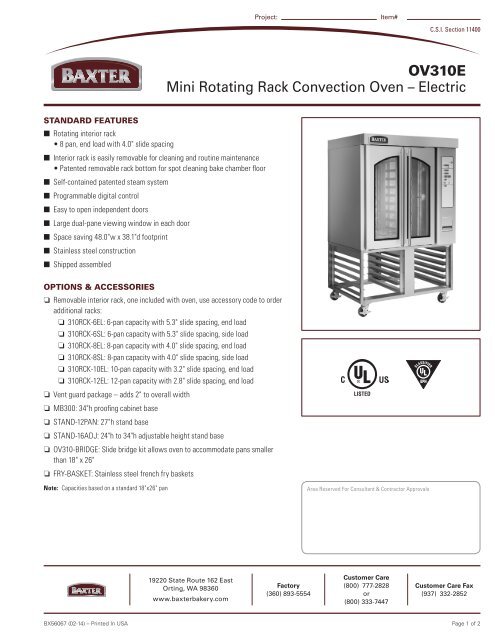 OV310E Mini Rotating Rack Convection Oven â Electric - Hobart