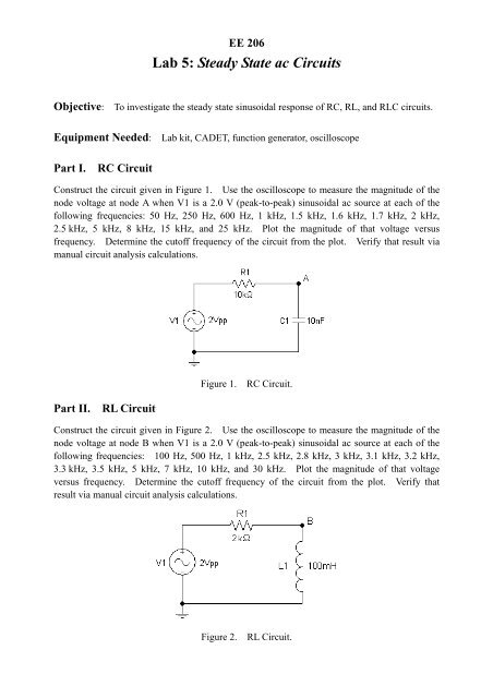 Lab 5: Steady State ac Circuits