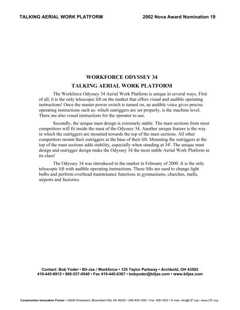 workforce odyssey 34 talking aerial work platform - Construction ...