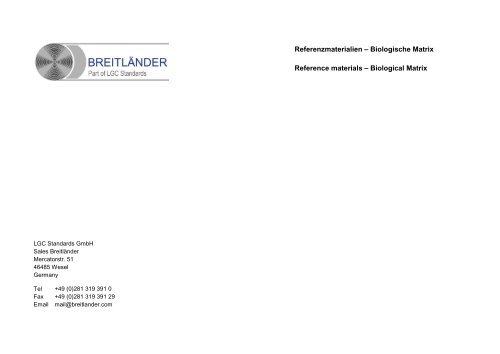 Referenzmaterialien â Biologische Matrix Reference materials ...