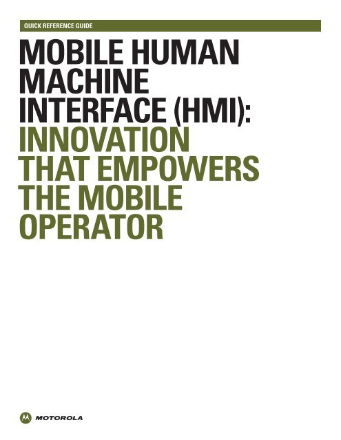 mobile human machine interface (hmi) - Motorola Solutions
