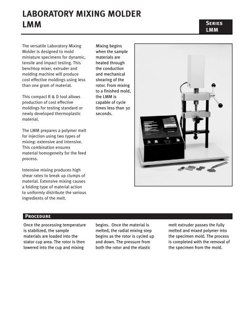 laboratory mixing molder lmm - QUALITEST â WorldofTest.com