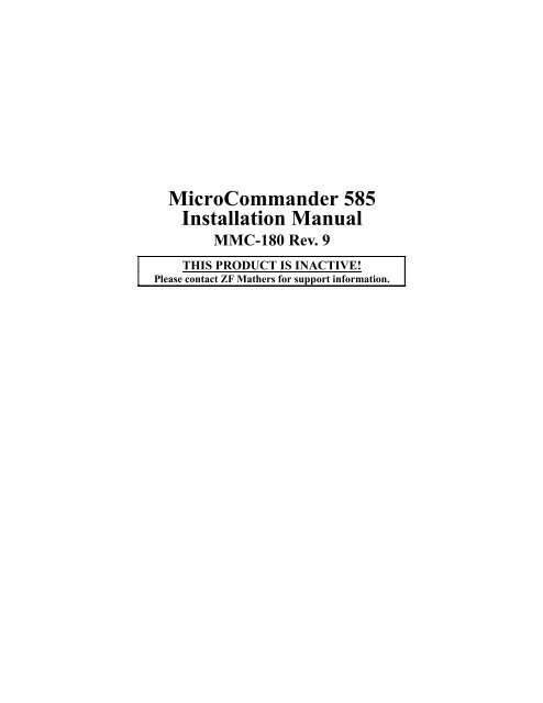 MicroCommander 585 Installation Manual - Atlantis Marine Power