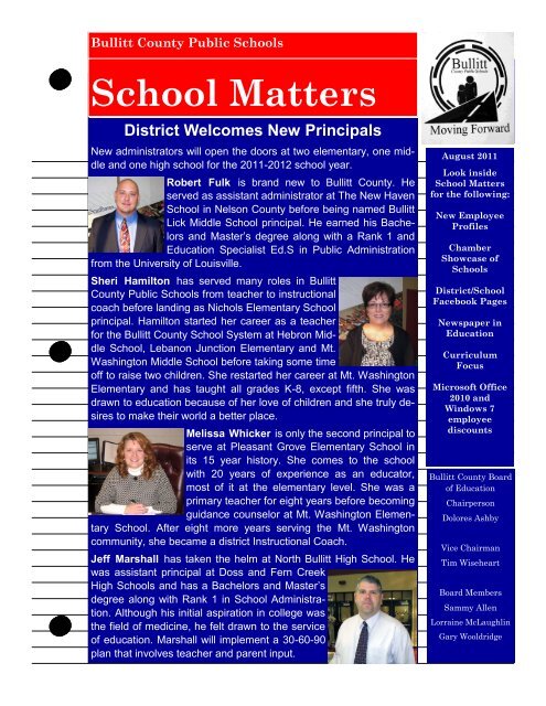 School Matters August 2011 - Bullitt County Public Schools