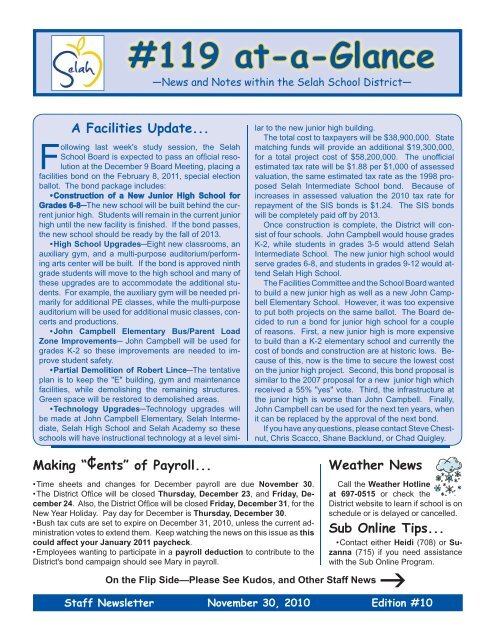#119 at-a-Glance - Selah School District