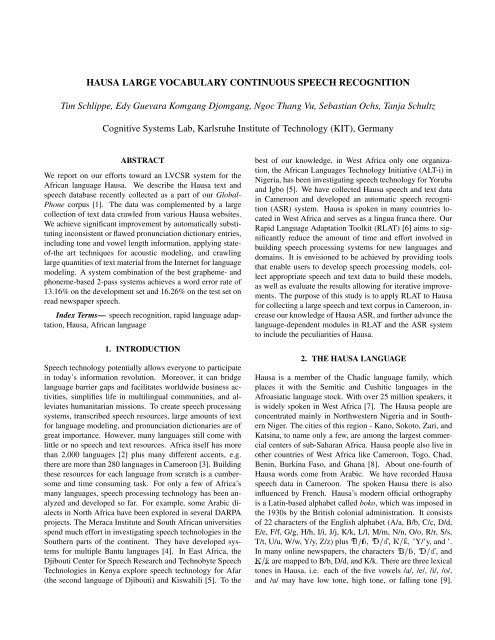 [pdf] SLTU2012-Schlippe_Hausa.pdf - Cognitive Systems Lab