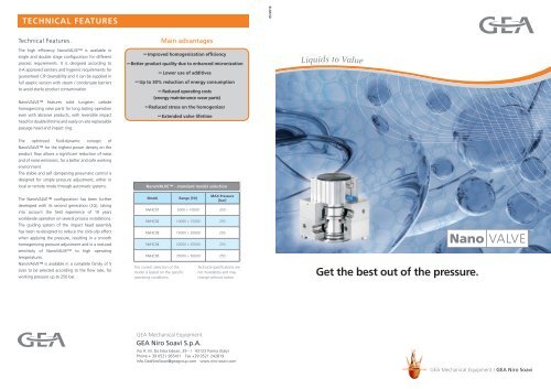 Nano VALVE - GEA Process Engineering Nederland BV