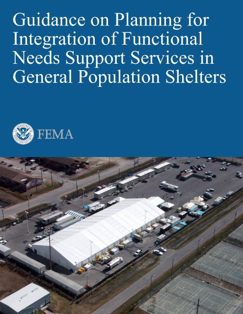 FEMA Guidance on Planning for Integration of Functional Needs ...