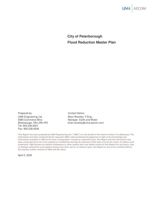 City of Peterborough Flood Reduction Master Plan