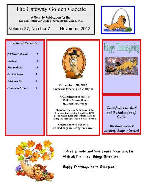 November - Golden Retriever Club of Greater St. Louis