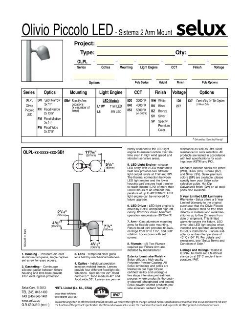 Olivio Piccolo LED - Sistema 2 [OLPL-SB] selux.us