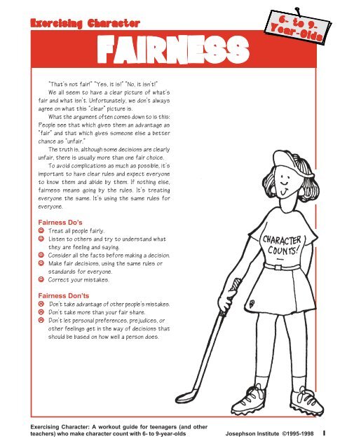 FAIRNESS - Character Counts