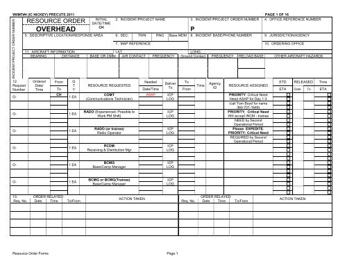 RESOURCE ORDER - Wildland Fire IMT Home Pages