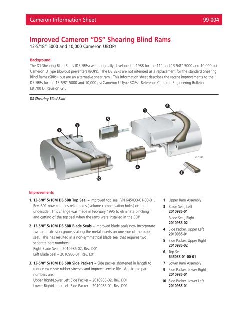 Improved Cameron â DSâ Shearing Blind Rams - cedip