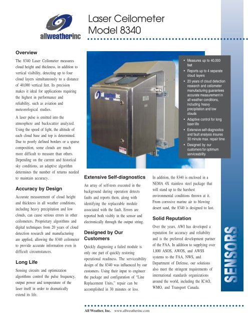 8340 Laser Ceilometer - All Weather Inc