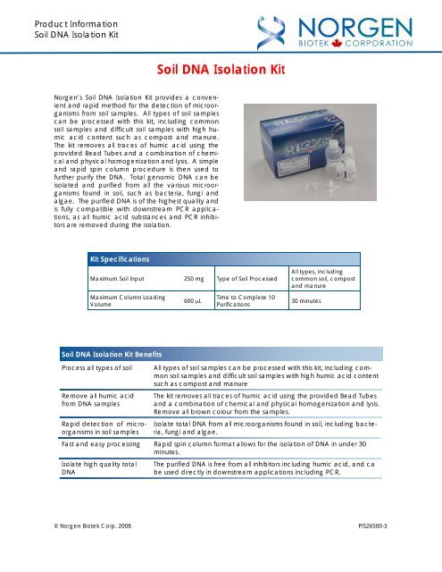 Soil DNA Isolation Kit