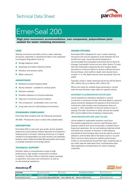 Emer-Seal 200 TDS - Parchem