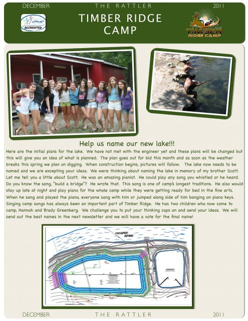 Planning for summer 2012 - Timber Ridge Camps