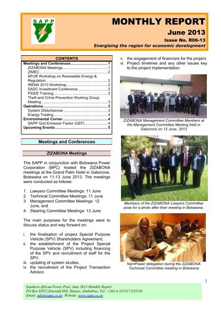 June 2013 - Southern African Power Pool