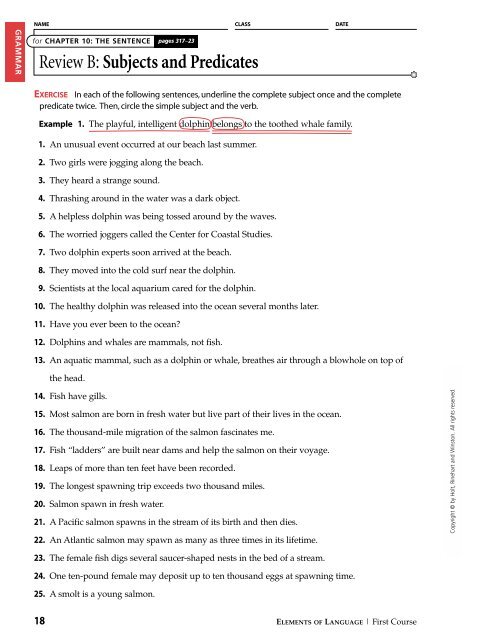 7b_Review B_Subjects and Predicates_w_Ans. K - Azinga Cartoons