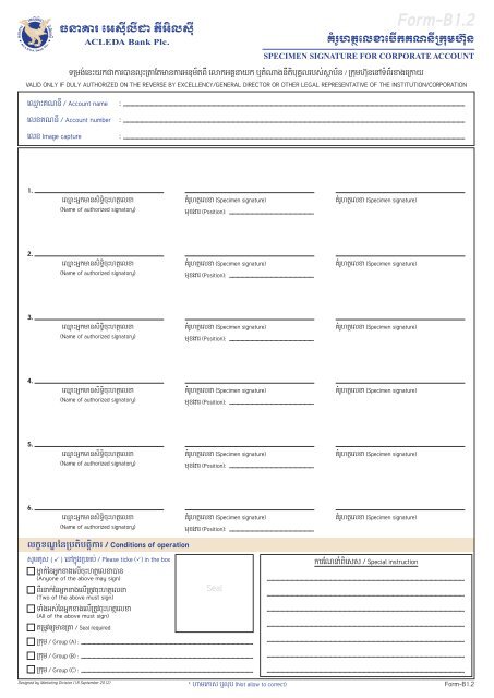 Form B1.2 - ACLEDA Bank Plc.