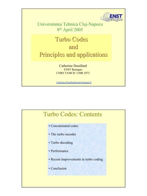 Turbo Codes And Principles And Applications Turbo Codes Contents