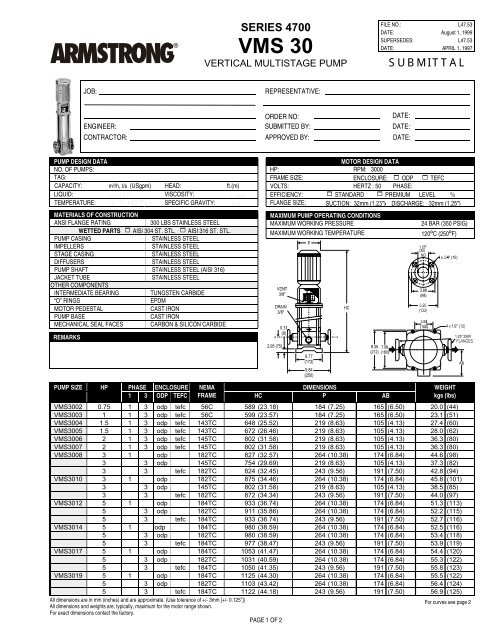 VMS 30 - Armstrong Pumps