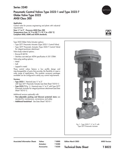 Information Sheet - Samson Controls Inc.