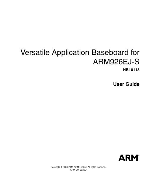 Versatile Application Baseboard for ARM926EJ-S User Guide
