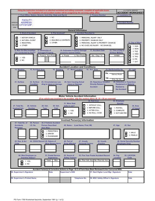 PS Form 1769 - branch 38