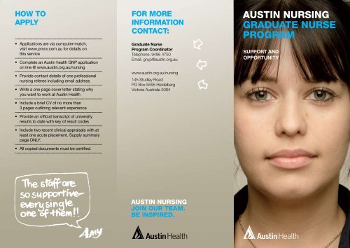 Early Graduate Program brochure (Adobe PDF ... - Austin Health
