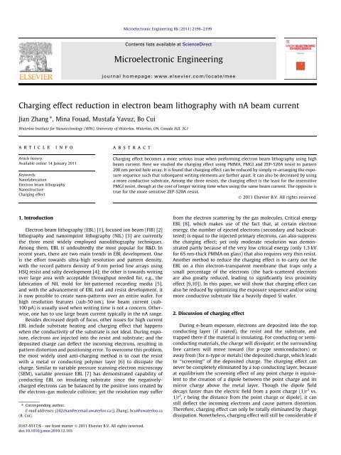 Charging effect reduction in electron beam lithography with na ...