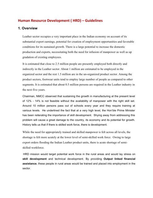 Human Resource Development ( HRD) – Guidelines