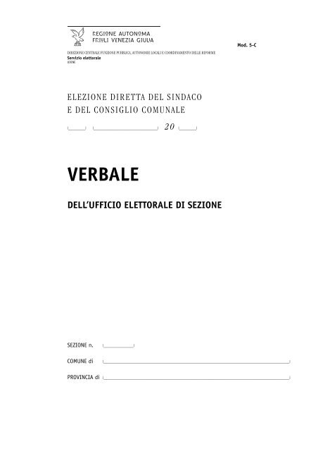 Modello del verbale dell'Ufficio elettorale di sezione - Sistema delle ...