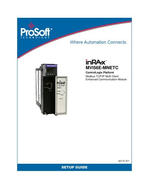 MVI56E-MNETC Setup Guide - ProSoft Technology