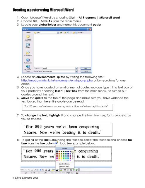 Creating a poster using Microsoft Word - Kidsnetsoft.com
