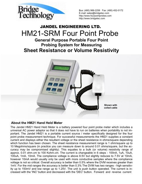 12. SRM Probe Head with HM21-SRM Hand ... - Four Point Probes