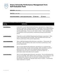 Emory University Performance Management Form