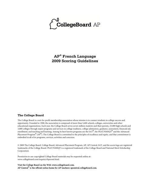 AP French exam scoring guidelines and rubrics - Duluth High School