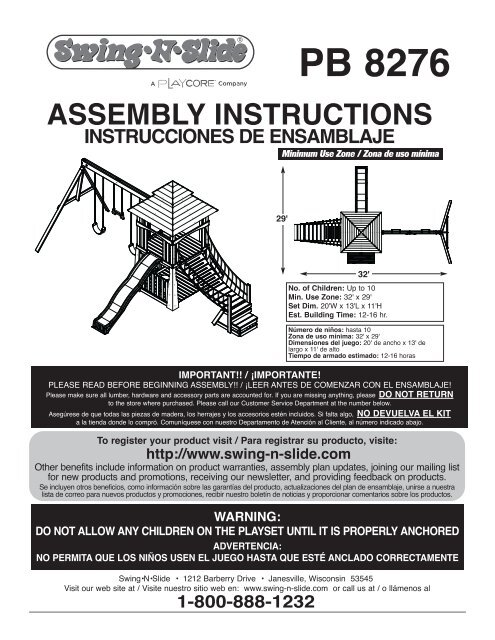 Assembly Instructions / Instrucciones de ensamblaje - Easy2.com