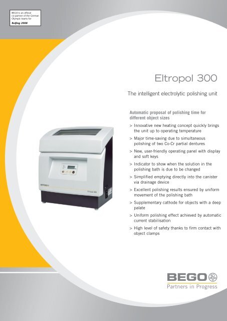 Eltropol 300 Brochure - Bego USA