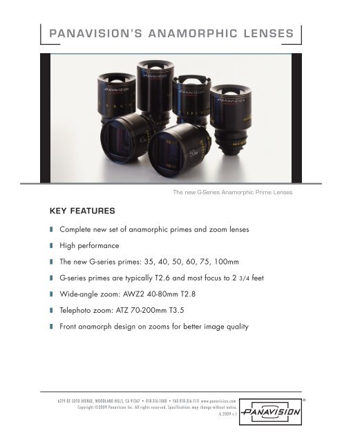 panavision's anamorphic lenses