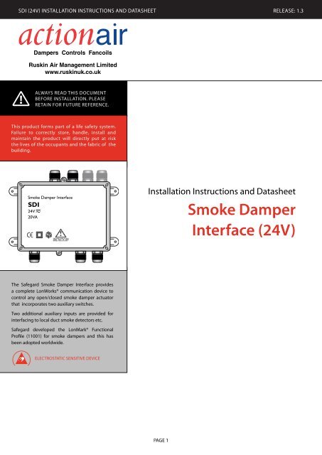 Smoke Damper Interface (24V) - Actionair
