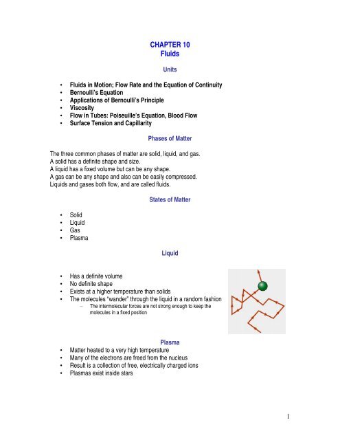 CHAPTER 10 Fluids - Physics-matters.net
