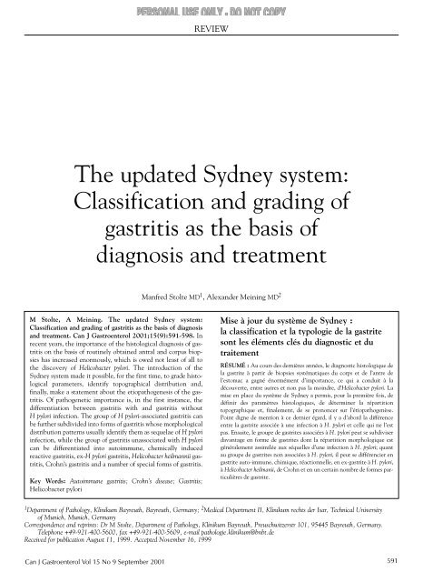 The updated Sydney system: Classification and grading of - Drozek.us