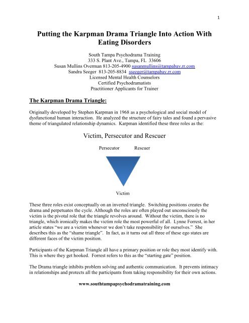 Putting the Karpman Drama Triangle Into Action With Eating Disorders