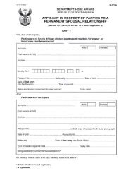 See sample BI-529 form. - South Africa