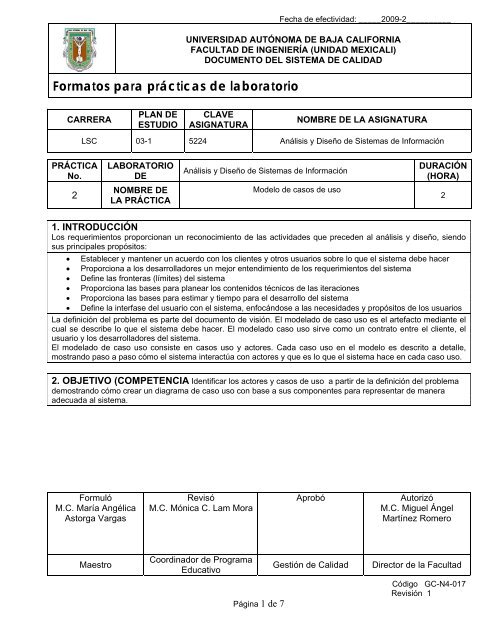 Formatos para prácticas de laboratorio - Universidad Autónoma de ...